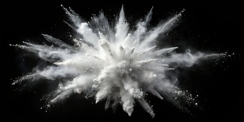 Abstract White Powder Explosion on Black Background Stock Illustration ...