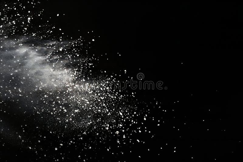 Abstract White Powder Explosion on Black Background Stock Illustration ...