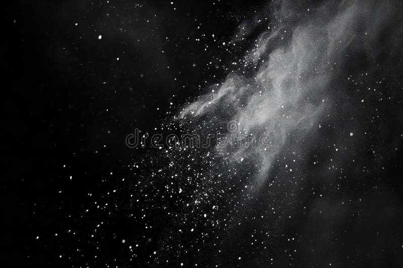 Abstract White Powder Explosion on a Black Background Stock ...