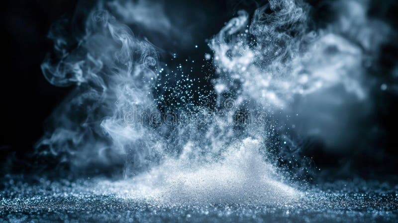 Abstract White Powder Explosion in a Dark Background Stock Image ...