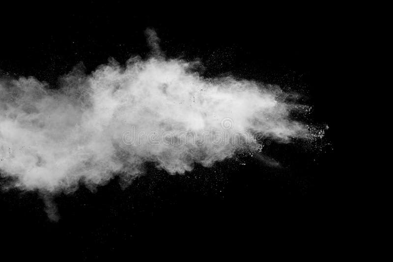 Abstract White Powder Explosion.White Dust Debris on Black Background ...