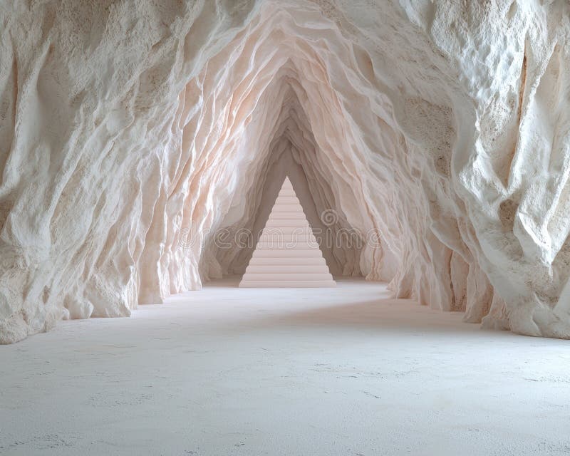Abstract White Pyramid in a Cave-like Setting Stock Illustration ...