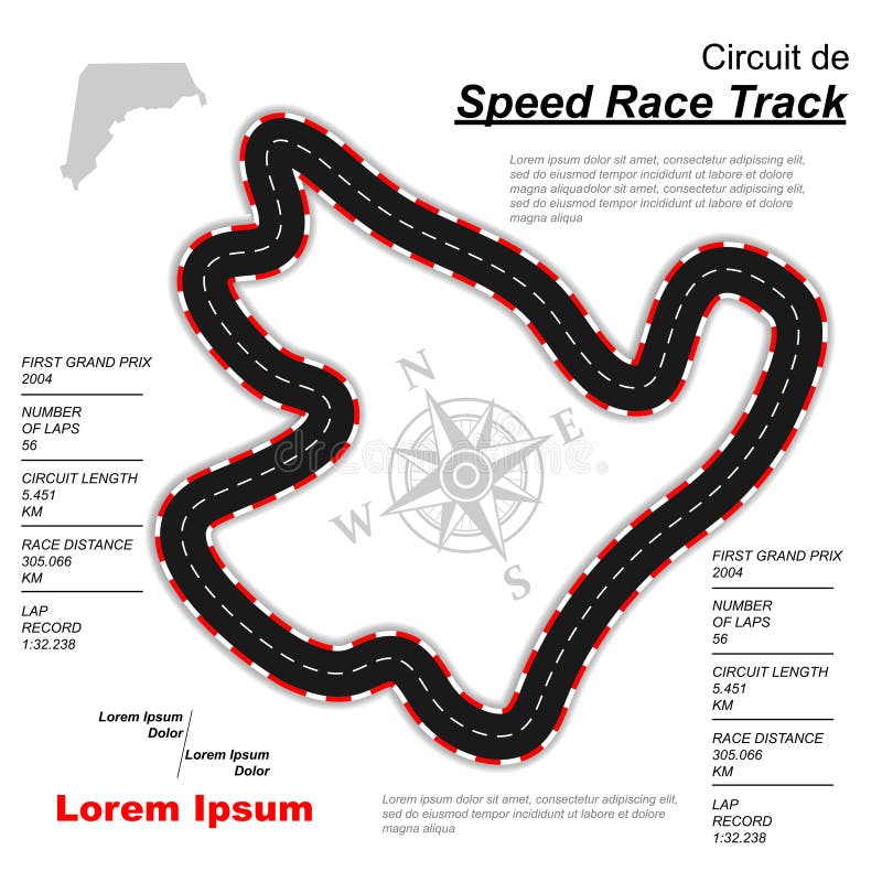 Abstract White Race Track Map Stock Vector - Illustration of ...