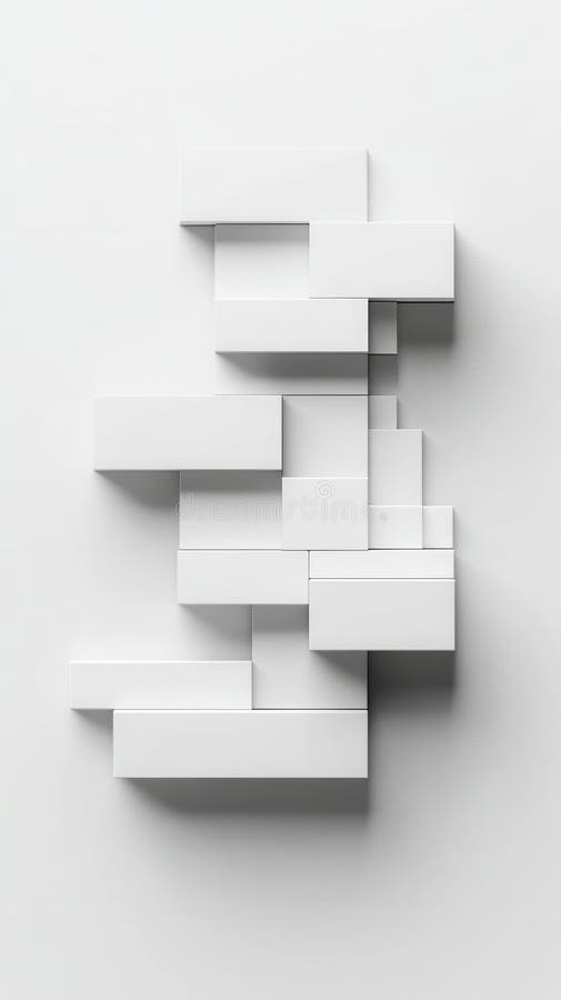 Abstract White Rectangular Blocks Design Composition Stock Photo ...