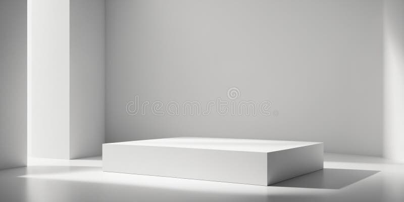 Abstract White Rectangular Product Presentation Stand on White ...
