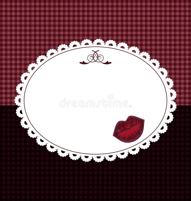 Abstract White Red Black Colored Image of Lips Frames Stock Vector ...