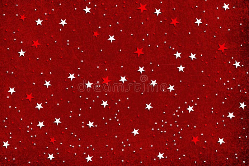 Abstract of White and Red Stars on Red Background Stock Illustration ...