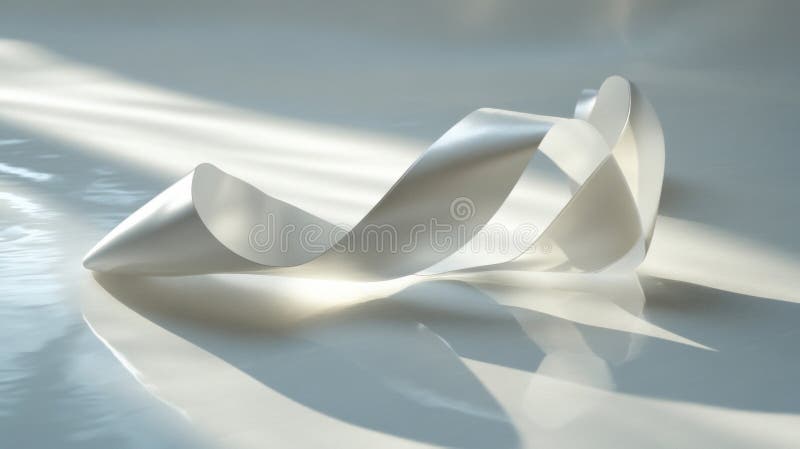 Abstract White Ribbon Sculpture Light Play Stock Illustration ...