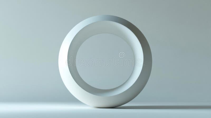 Abstract White Ring with 3D Render, and Minimalist Design Stock ...