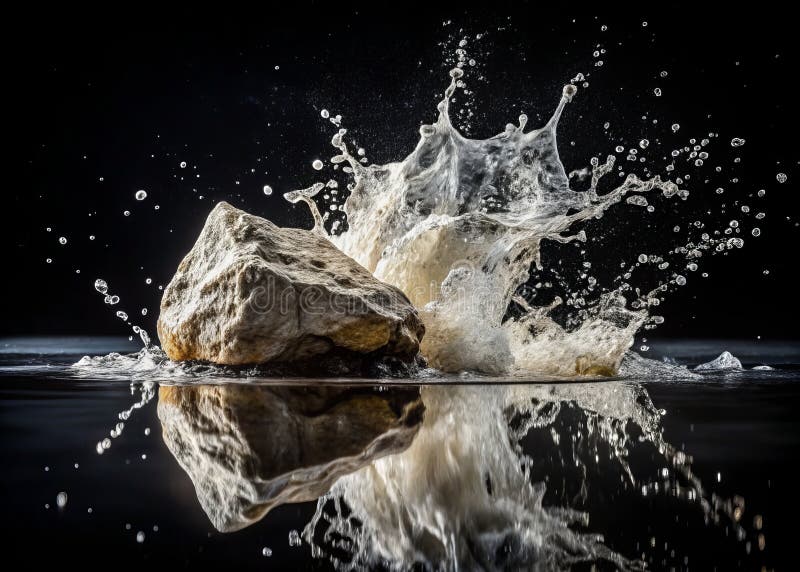 Abstract White Rock Splash a Powerful and Elegant Visual of Natures ...