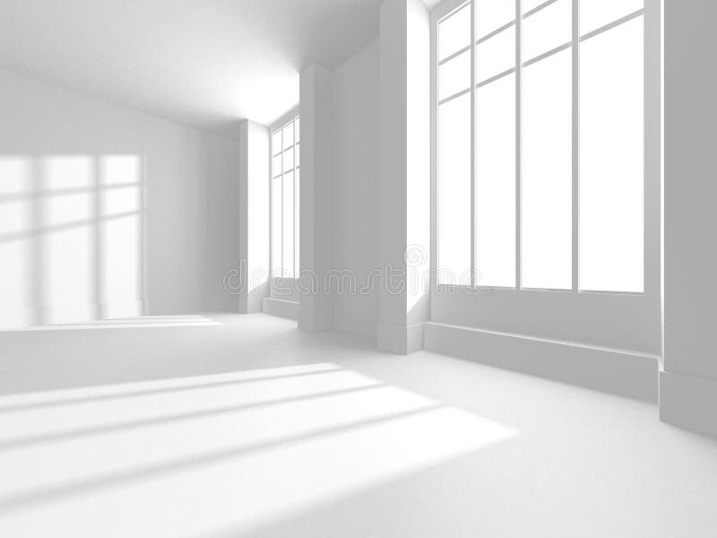 Abstract White Room Architecture Design Concept Stock Illustration ...