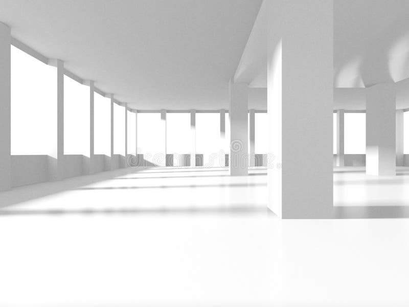 Abstract White Room Architecture Design Concept Stock Illustration ...