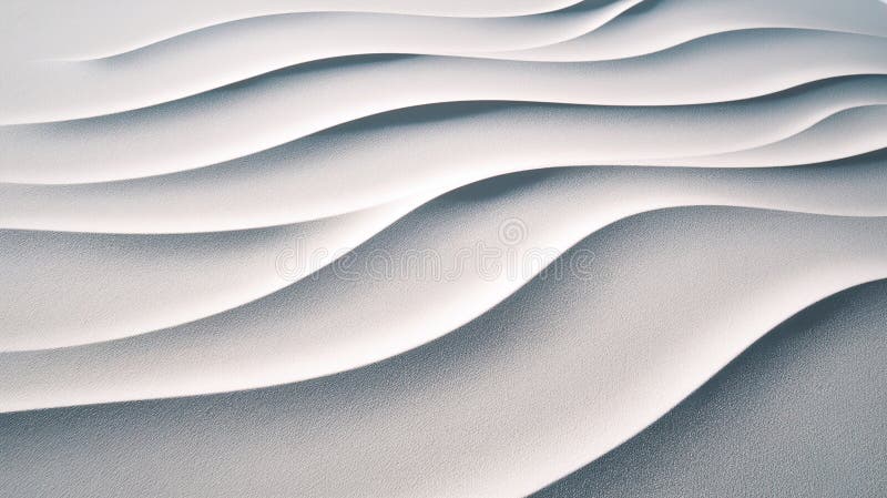 Abstract White Sand Dunes with Smooth Wavy Patterns Under Soft Natural ...