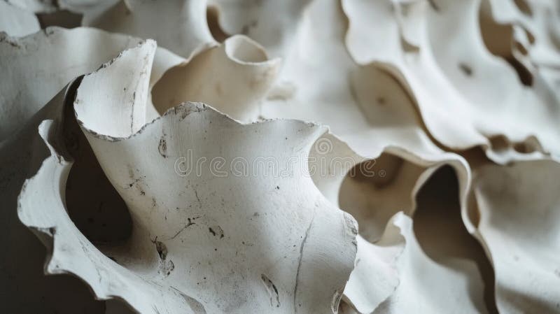 Abstract White Sculptural Form with Smooth Curves and Folds Stock ...