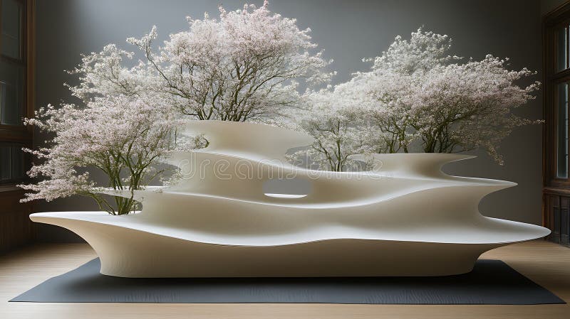 Abstract White Sculpture Blooming Trees Stock Photos - Free & Royalty ...