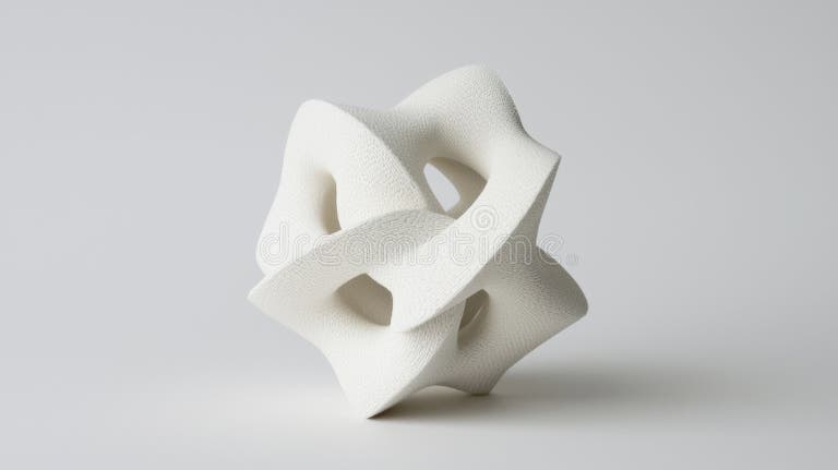 Abstract White Sculpture with a Complex, Organic Form. Stock Photo ...