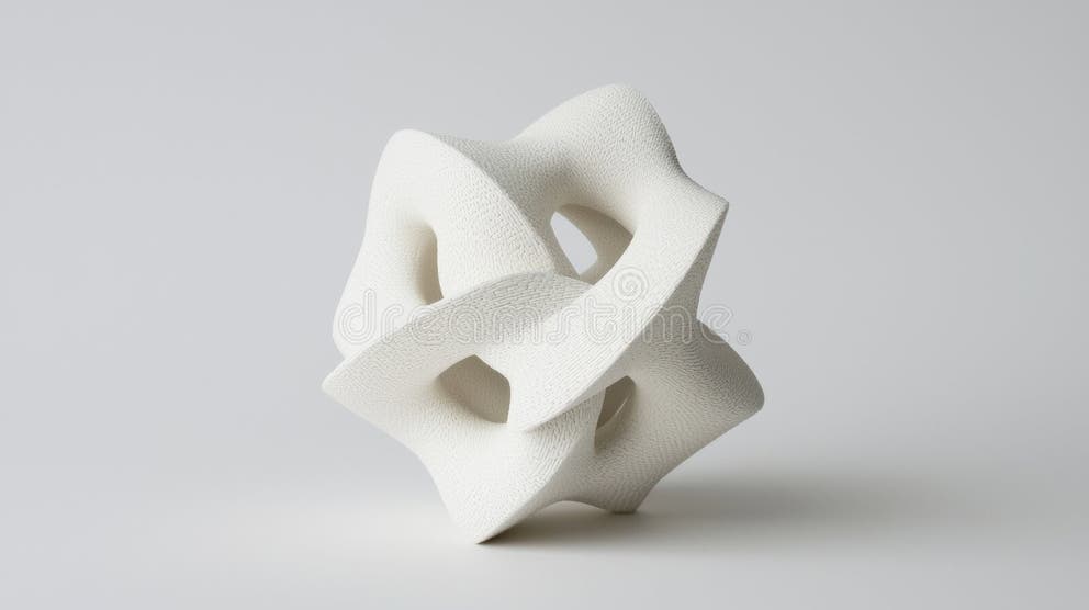 Abstract White Sculpture with a Complex, Organic Form. Stock Photo ...