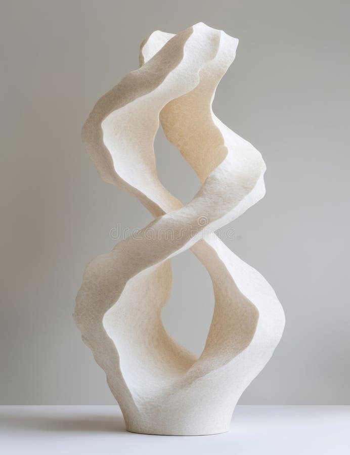 Abstract White Sculpture with Flowing Form Stock Illustration ...
