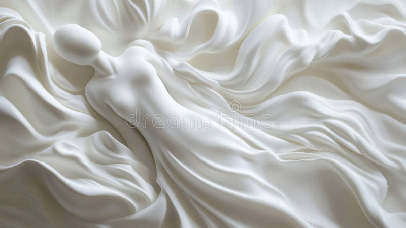 Abstract White Sculpture of a Woman Reclining on Draped Fabric Stock ...