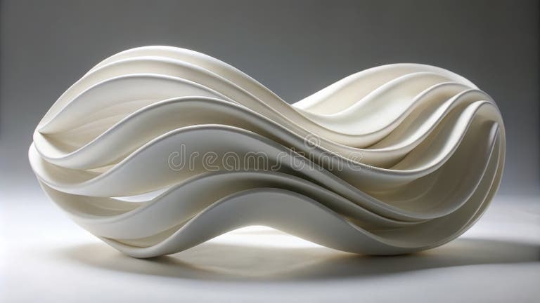 Abstract White Sculptures Intertwined Curves and Fluid Forms ...