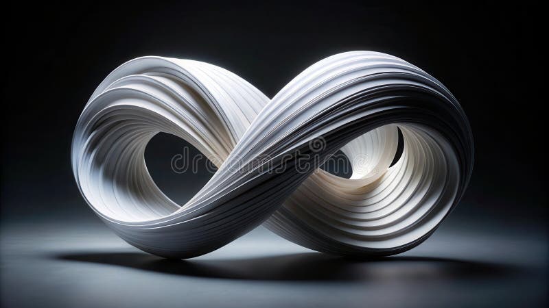 Abstract White Sculptures Intertwined in an Infinity Symbol ...