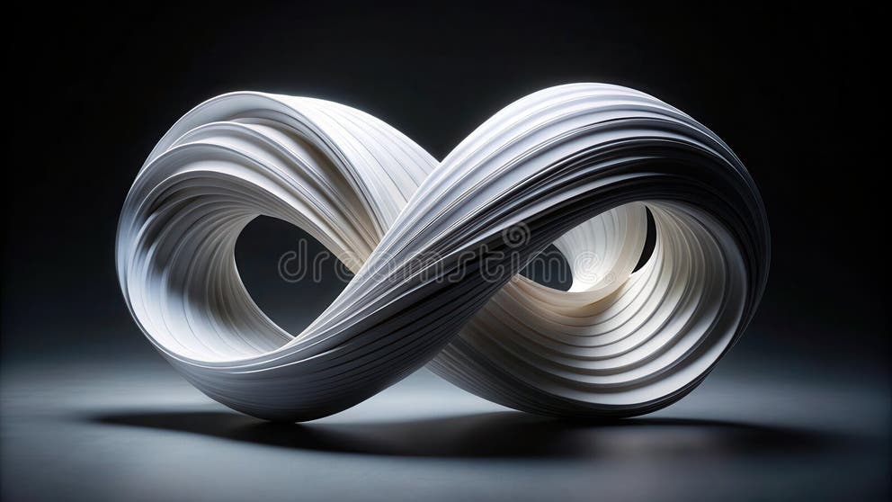 Abstract White Sculptures Intertwined in an Infinity Symbol ...