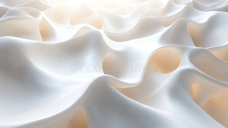 Abstract White Sculptures Organic Forms Flowing Design Stock ...