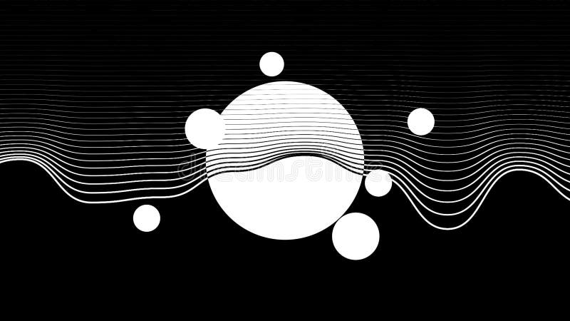 Abstract White Shape Background with Wave Animation. Sphere Geometric ...