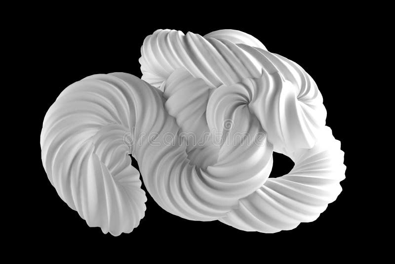 Abstract White Shape on a Black Background. 3d Illustration, 3d ...