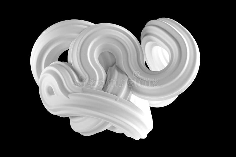 Abstract White Shape on a Black Background. 3d Illustration, 3d ...