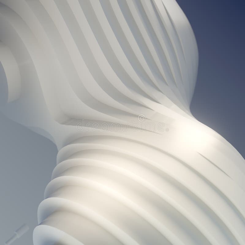 Abstract White Shape with Curved and Twisted Design. Modern Abstract ...