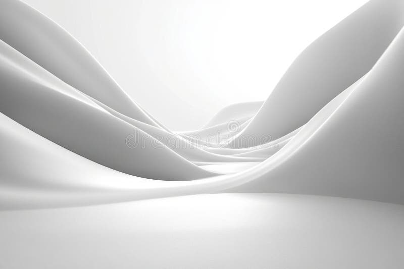 Abstract White Shapes Create Smooth Surface, with a Minimalist Theme ...