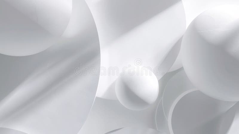 Abstract White Shapes with Textures and Shadows, Featuring Circular ...