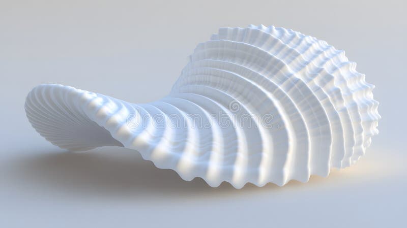 Abstract White Shell 3D Render Minimalist Seashell Royalty Free Image ...
