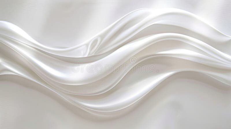 Abstract White Silk Fabric Waves Background, Elegant Minimalist Design ...