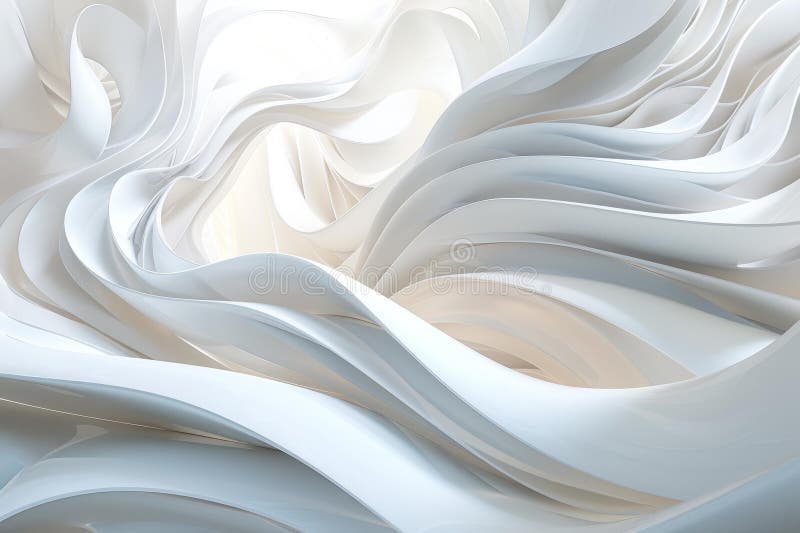 Abstract White Silk Waves Background Stock Illustration - Illustration ...