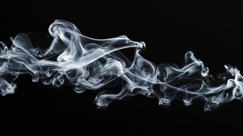 Abstract White Smoke on Black Background Stock Illustration ...