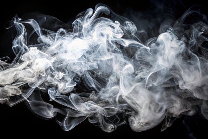 Abstract White Smoke on Black Background Stock Illustration ...