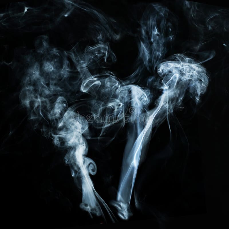 Abstract White Smoke Effect Isolated on Black Stock Photo - Image of ...