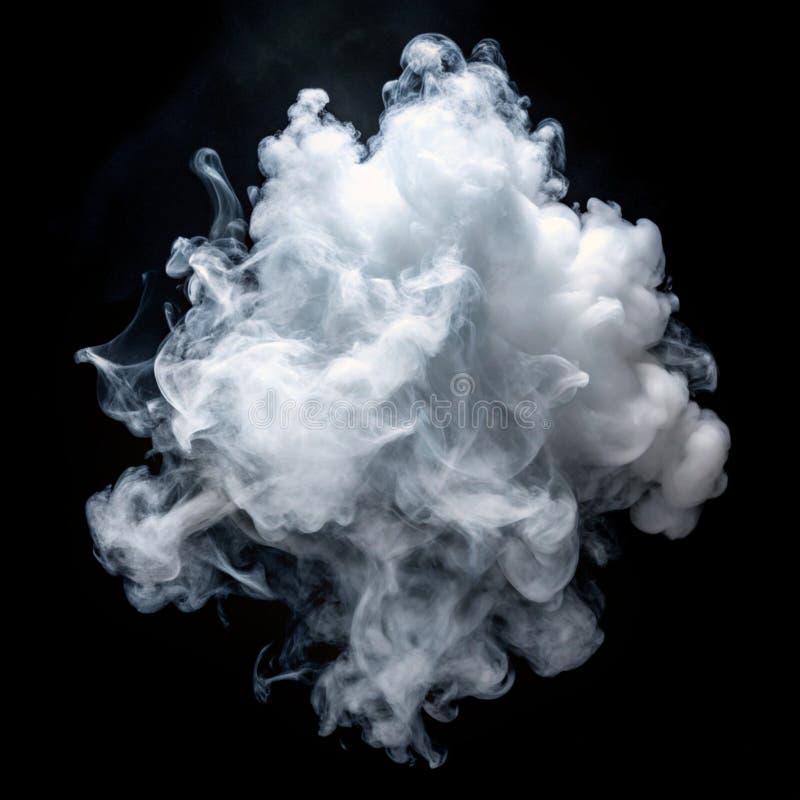 Abstract White Smoke Isolated on a Black Background Stock Illustration ...
