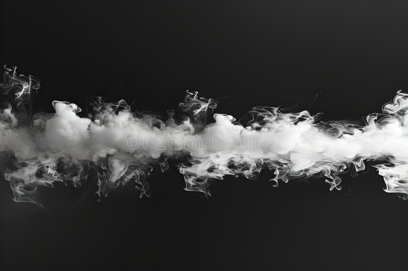 Abstract White Smoke Line on Black Background Art. Mysterious Vapor ...