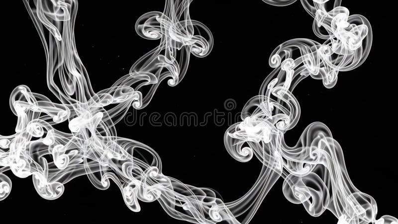 Abstract White Smoke Pattern on Black Background, Artistic Design ...