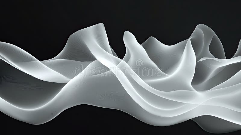 Abstract White Smoke Wave on Black Background Stock Photo - Image of ...
