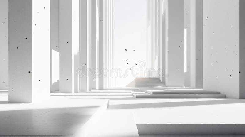 An Abstract White Space with Circular Perforations and Shadows Cast by ...