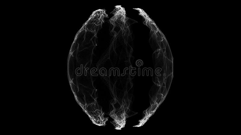 An Abstract White Sphere Against a Black Background. Fire Energy Ball ...