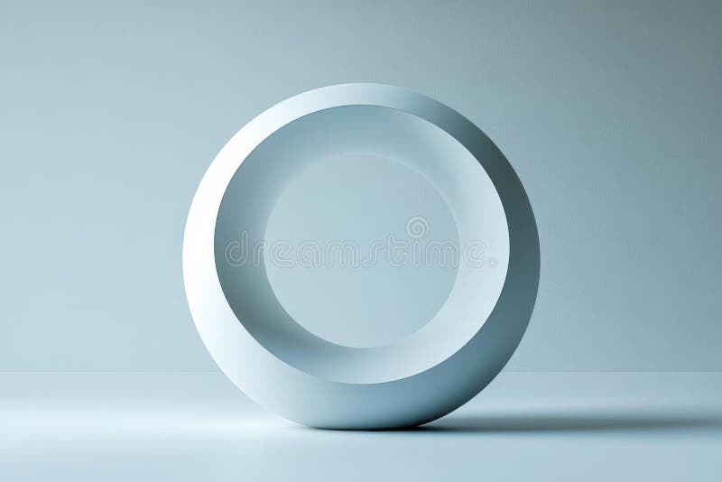 Abstract White Sphere Loop 3D Render Stock Illustration - Illustration ...