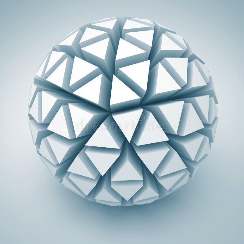 Abstract White Sphere Shape Icon Stock Illustration - Illustration of ...