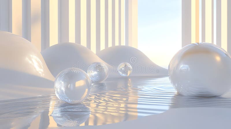 Abstract White Spheres Design a Modern and Minimalist Background ...