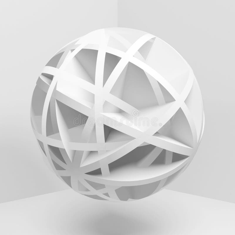 Abstract White Spherical Object 3 D Stock Illustration - Illustration ...