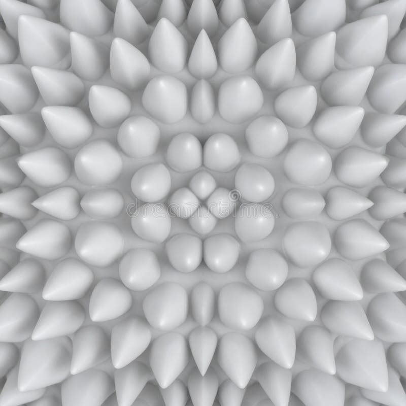 Abstract White Spiked Sphere Texture Background Stock Illustration ...